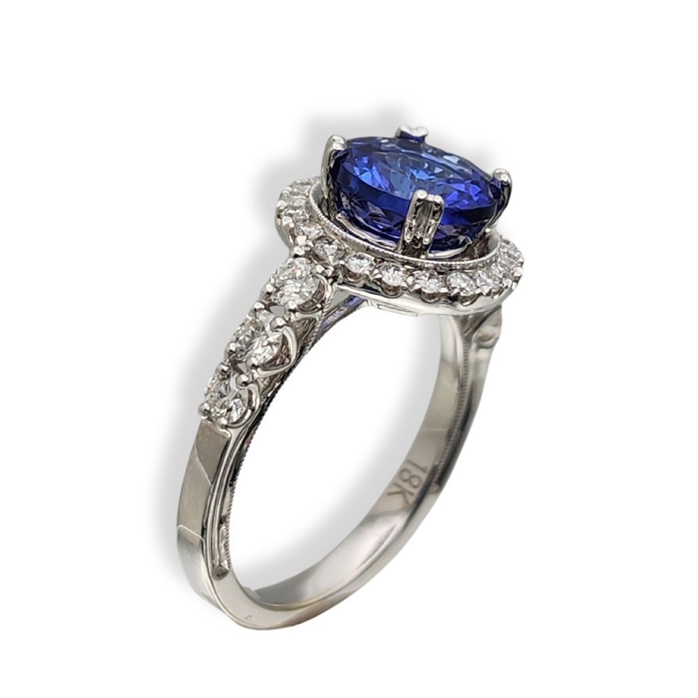 Wedding Band, 2.20 carats Tanzanite with 0.69 carats in Diamonds ...